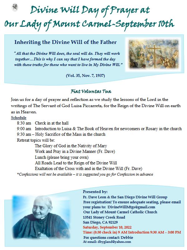Divine Will Day of Prayer in San Diego - JP2 Catholic Radio